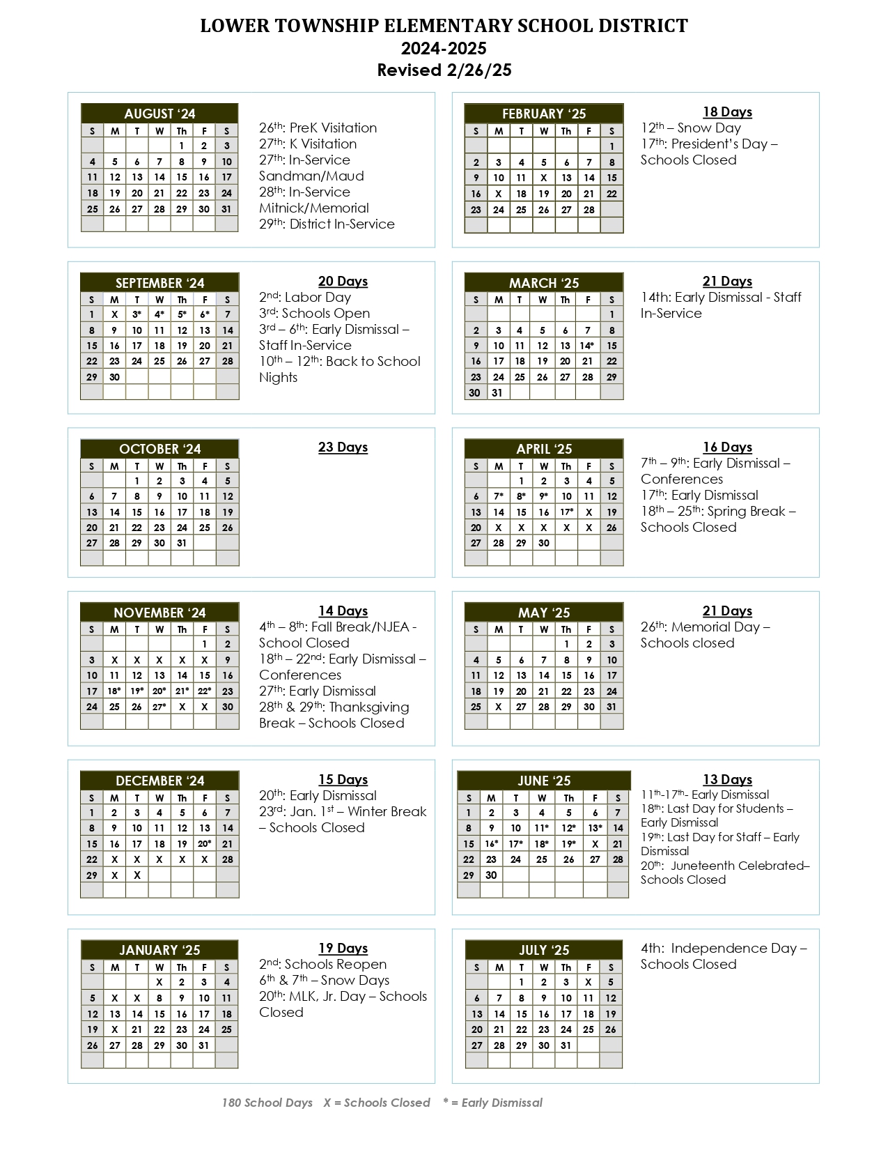Lower Township Elementary School Calendar 25-26 Revised [PDF] - EduCounty