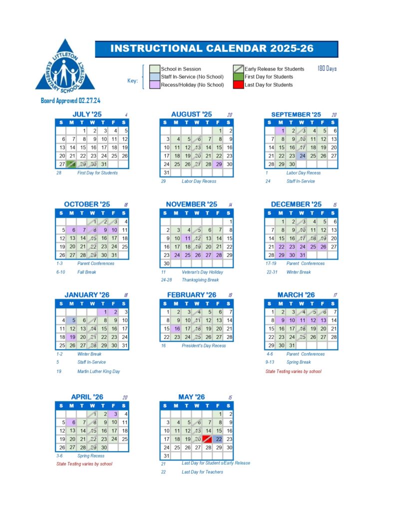Littleton Elementary School District az Calendar 25-26 Revised [PDF ...