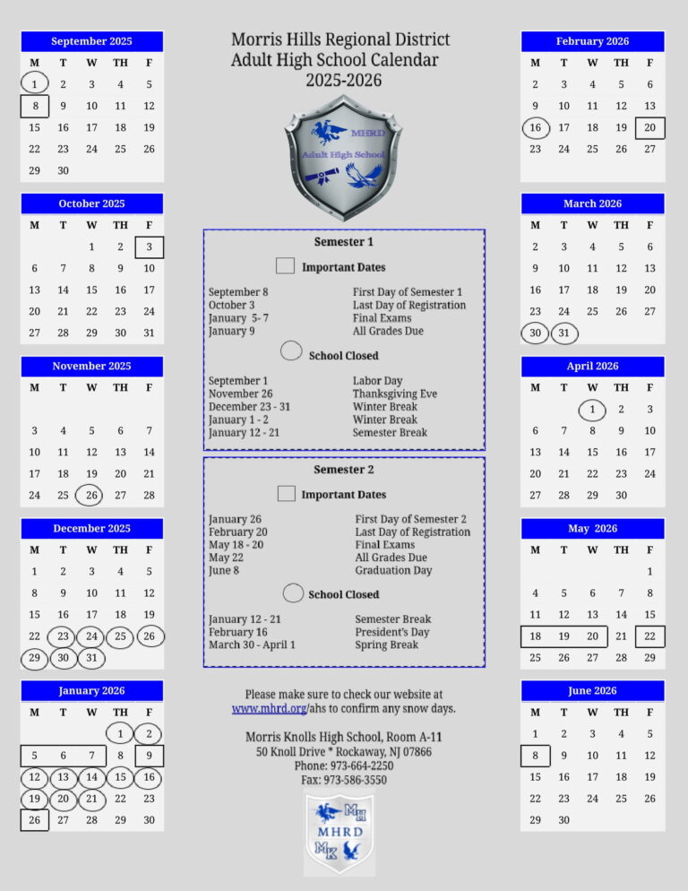 Morris Hills Regional MHRD Calendar 25-26 Revised [pdf] - EduCounty