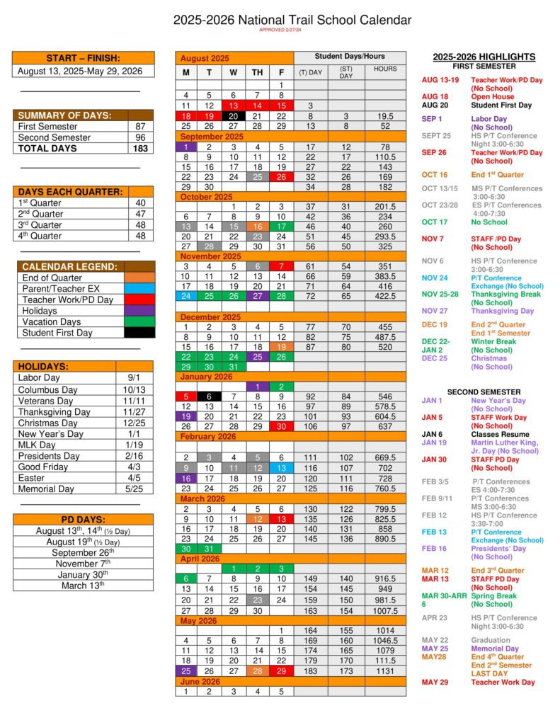 National trail local school district calendar 25-26 Revised [PDF ...