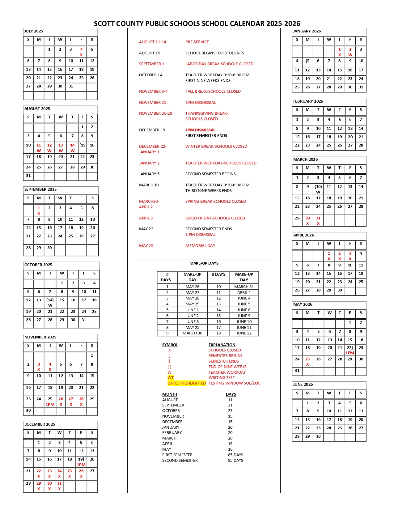 Scott County va Public School calendar 25-26 Revised [PDF] - EduCounty