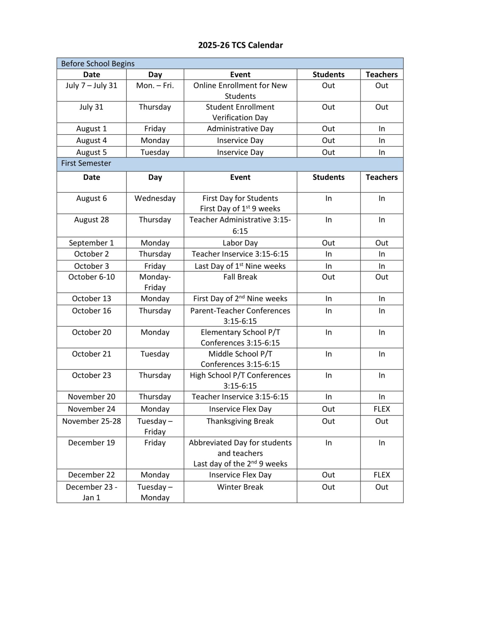 Tipton County Schools TN Calendar 25-26 Revised [PDF] - EduCounty