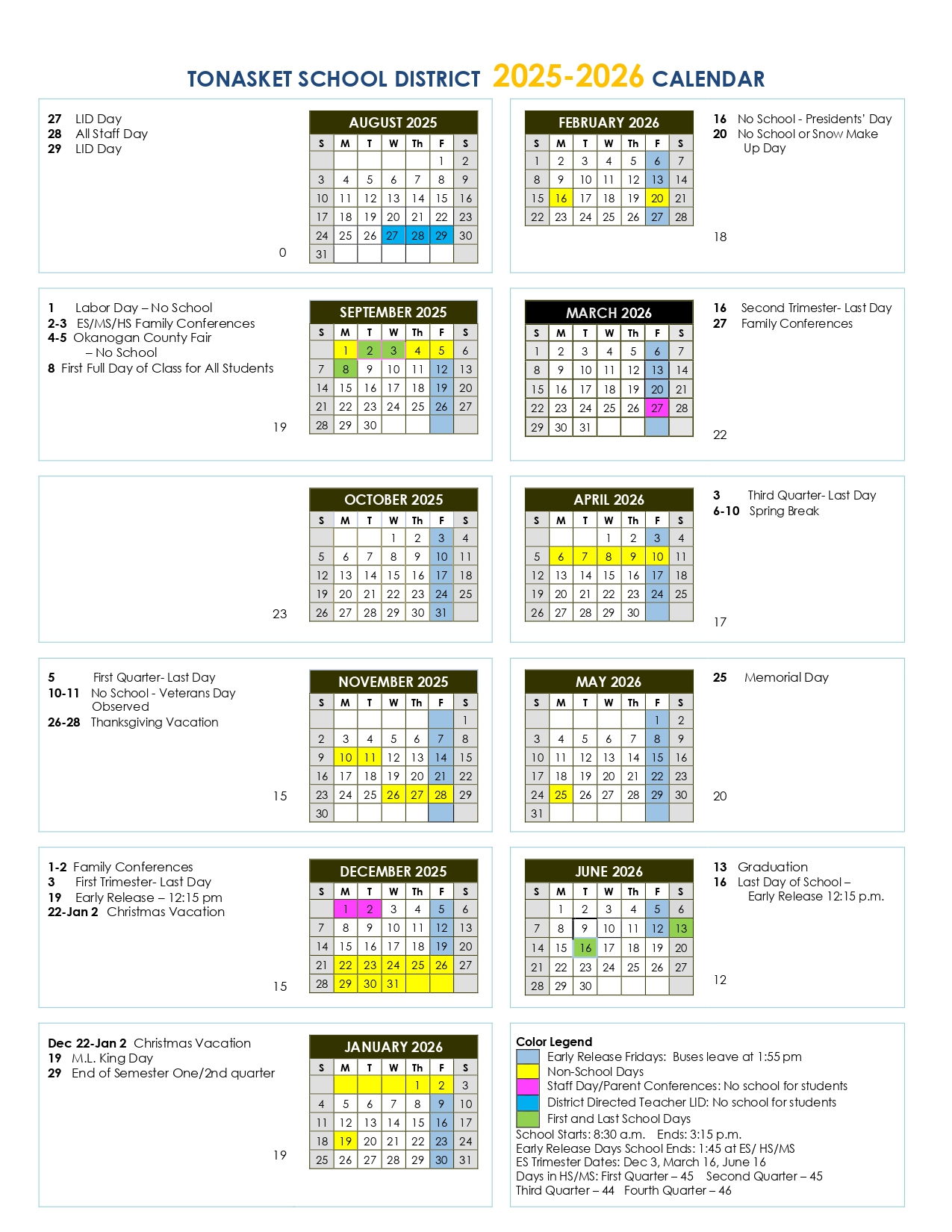 Tonasket School District Calendar 25-26 Revised [PDF] - EduCounty