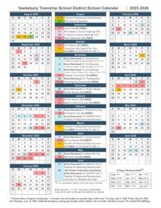 Tewksbury Township School Calendar 25-26 Revised [PDF] - EduCounty
