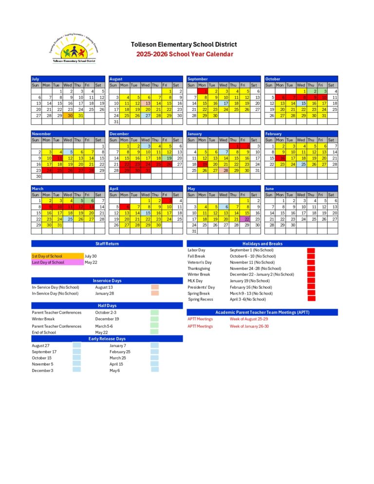 Tolleson Elementary School District Calendar 25-26 Revised [PDF ...