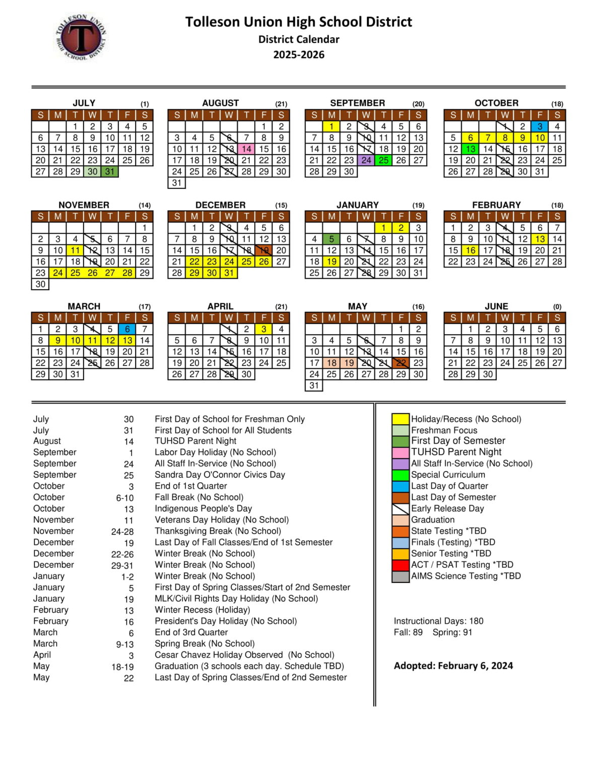 Tolleson Union High School District wa Calendar 25-26 Revised [PDF ...
