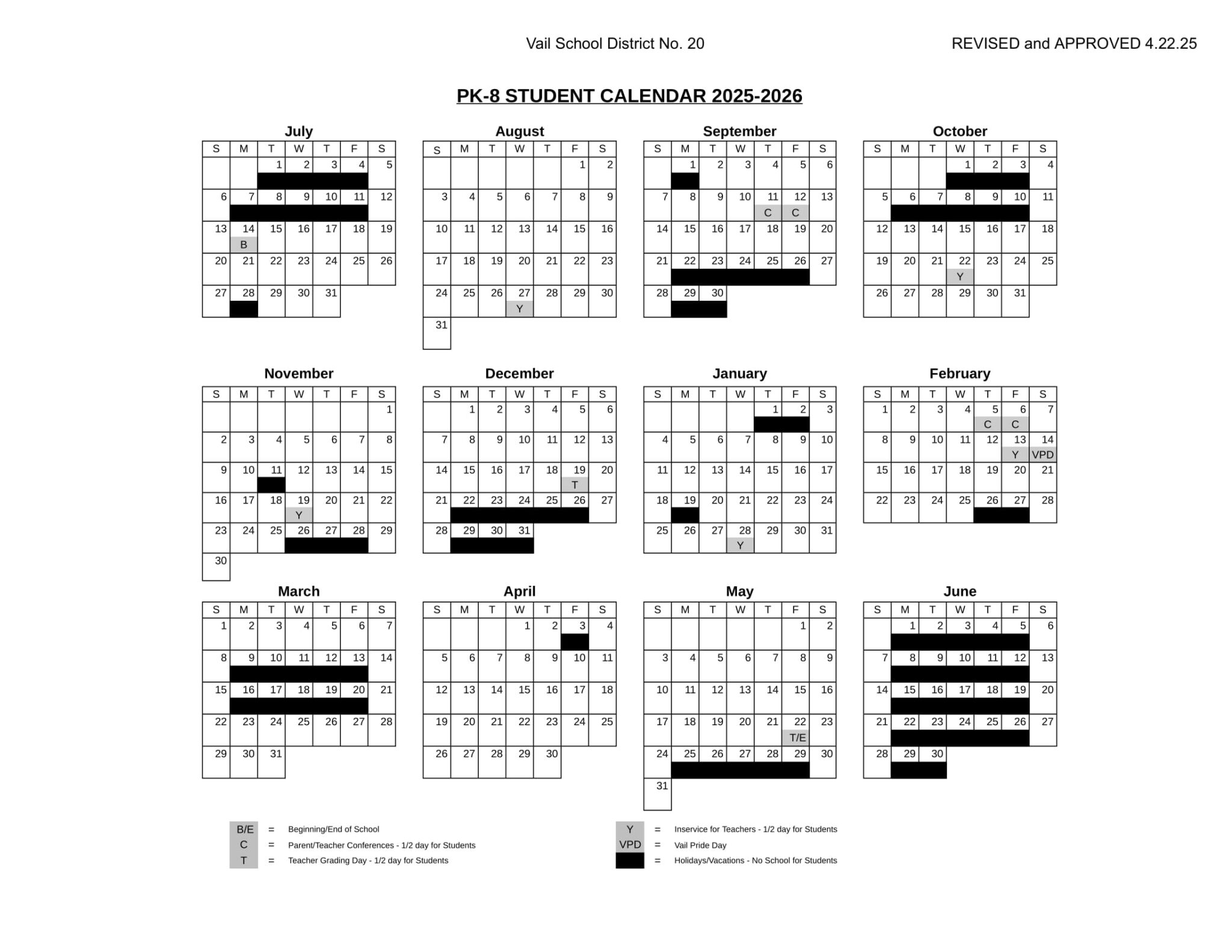 Vail School District AZ Calendar 25-26 Revised [PDF] - EduCounty