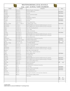 Western brown local schools Calendar 25-26 [PDF] - EduCounty