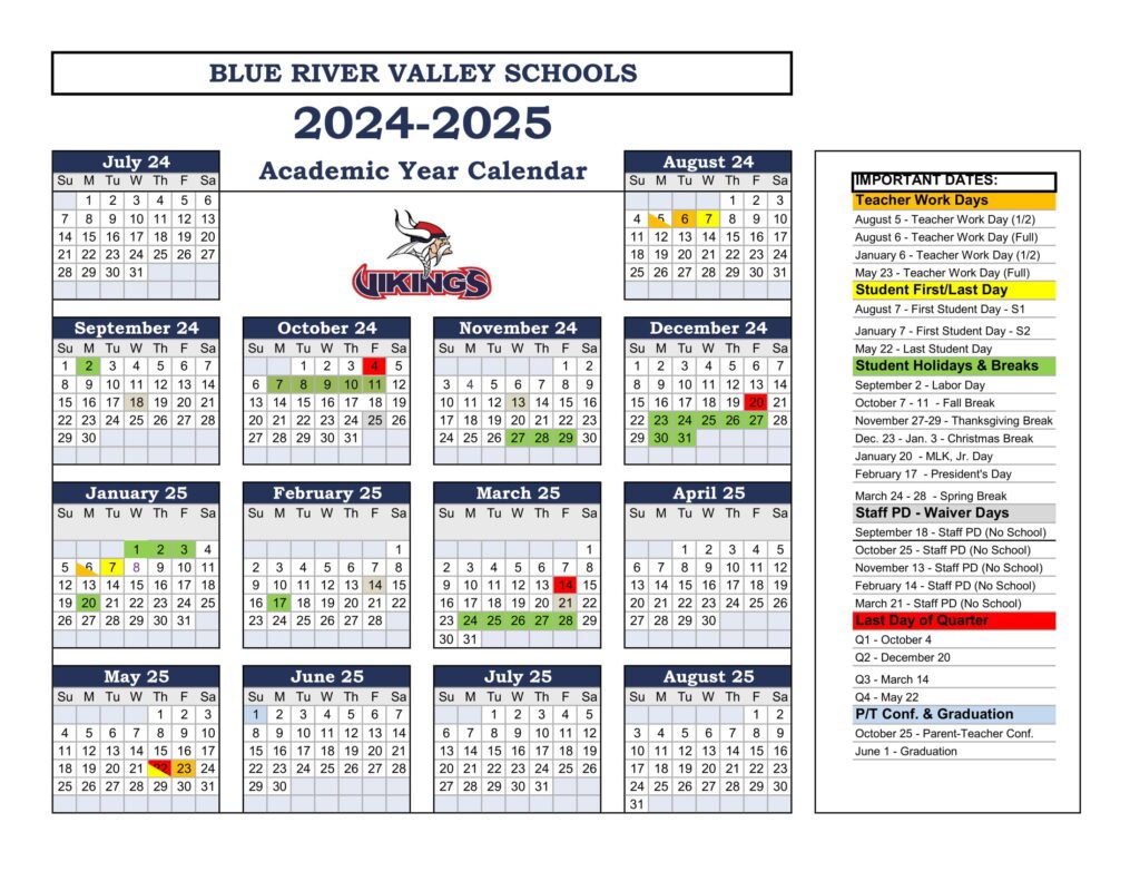 Blue River Valley Schools Calendar 25-26 Revised [pdf] - EduCounty