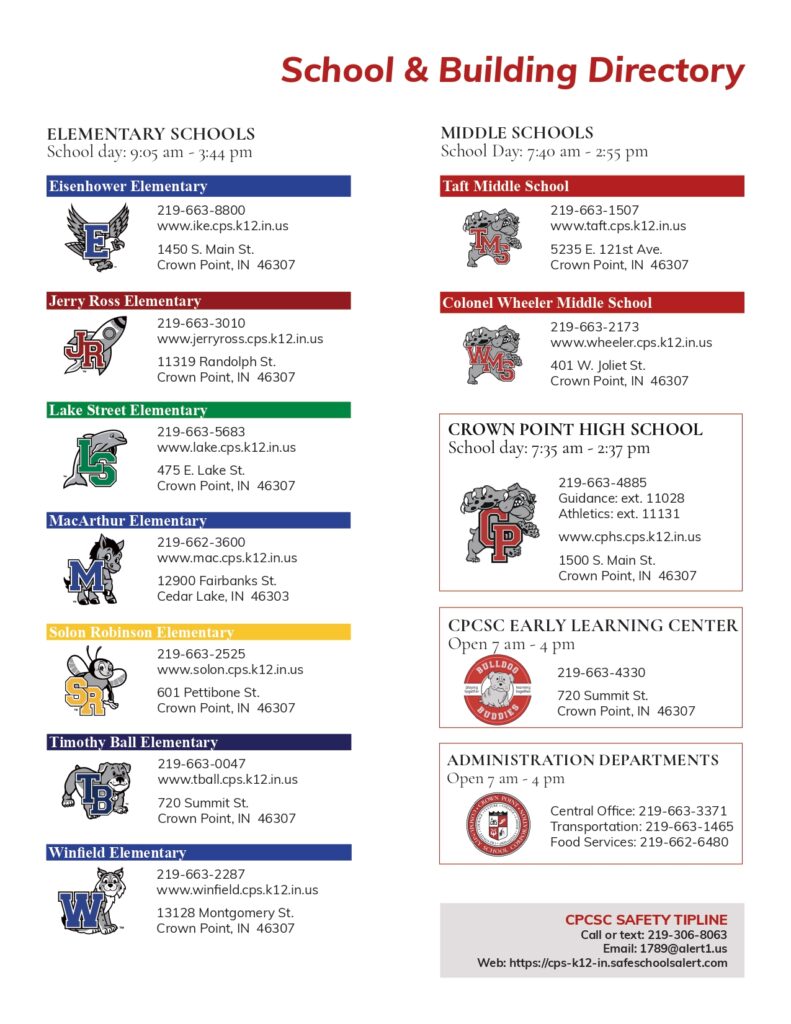 Crown Point Community School Corporation CPS Calendar 25-26 Revised ...