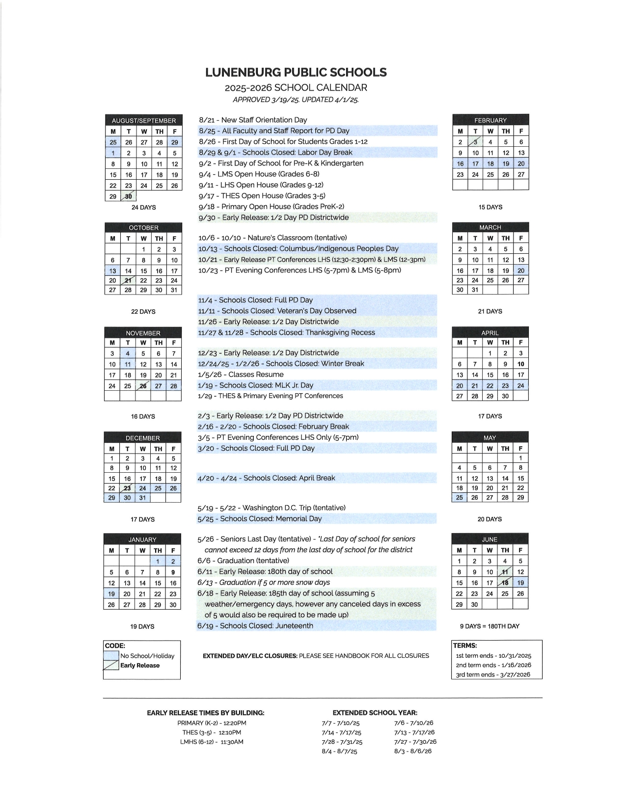 Lunenburg County Public Schools 25-26 Calendar [PDF] - EduCounty
