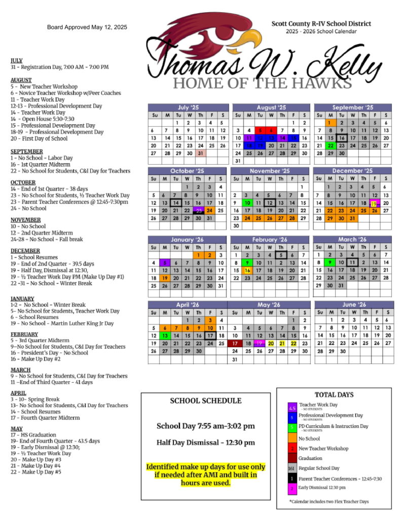 Scott County R-IV School District Calendar 25-26 Revised [PDF] - EduCounty