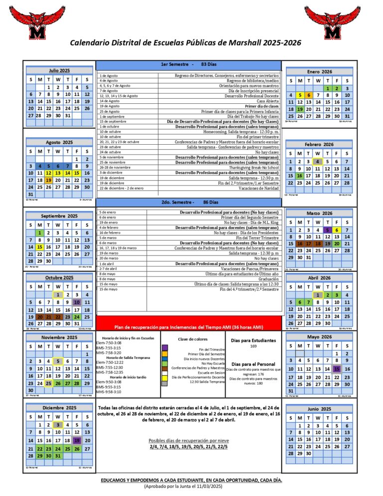 Marshall Public schools mo Calendar 25-26 Revised [pdf] - EduCounty