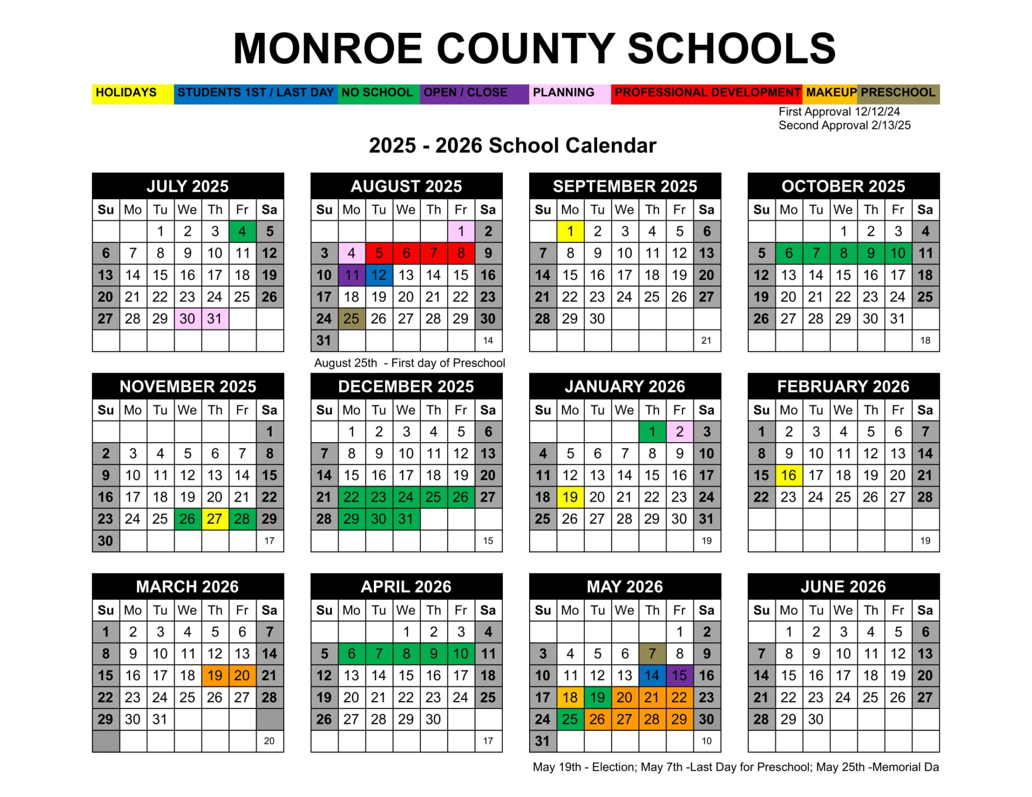 MONROE COUNTY SCHOOLS ky Calendar 25-26 Revised [PDF] - EduCounty